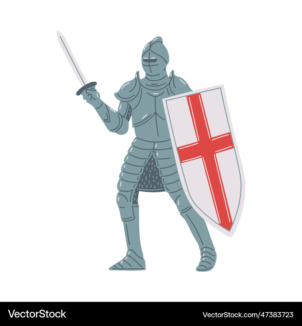 Of medieval knight wearing Royalty Free Vector Image