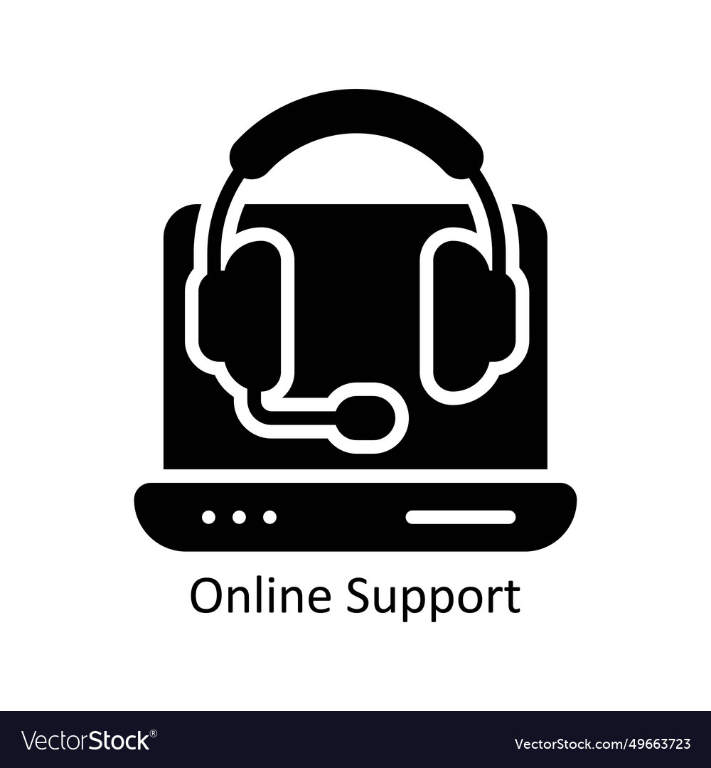 Online support solid icon design Royalty Free Vector Image