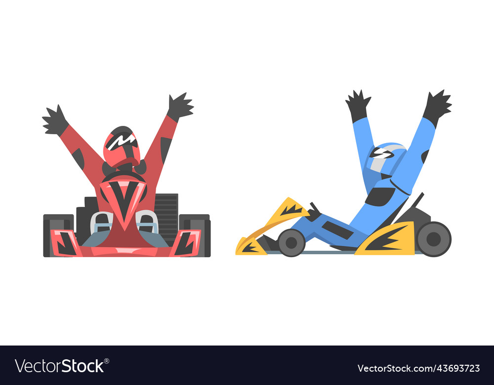 Professional racing driver celebrating victory Vector Image