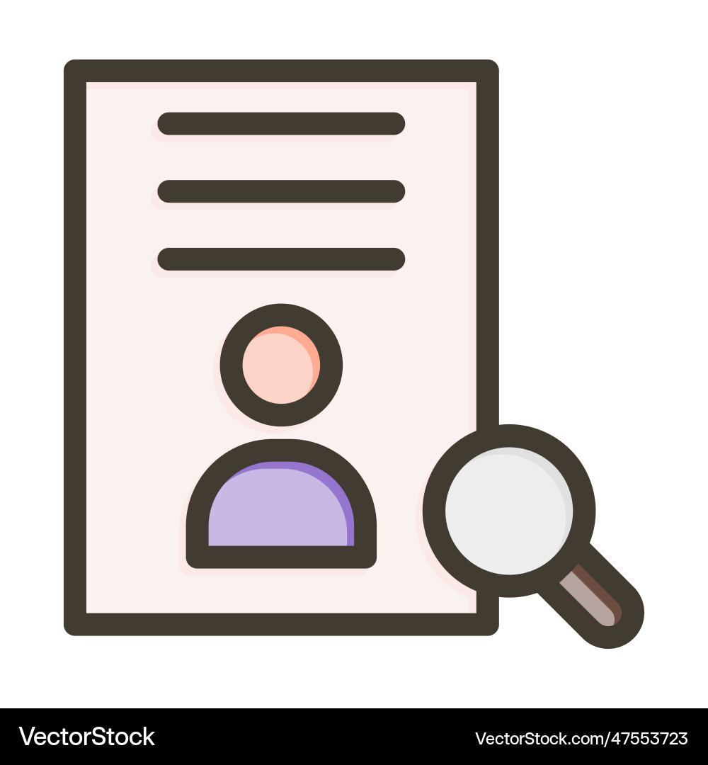 Resignation thick line filled colors for personal Vector Image
