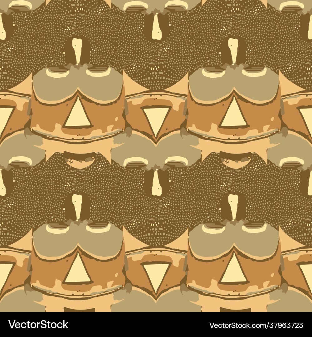 Seamless pattern vintage woodenn masks Royalty Free Vector