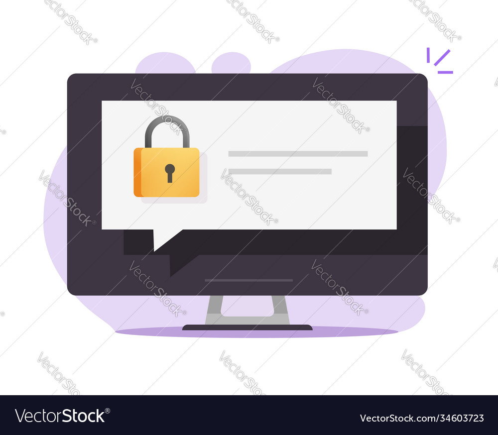 Secure access lock notice message notification Vector Image