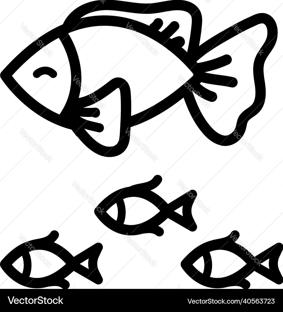 Set of simple fish icons Royalty Free Vector Image