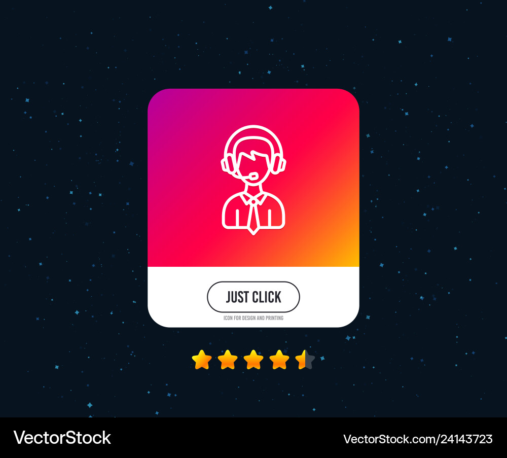Shipping support line icon delivery manager sign Vector Image