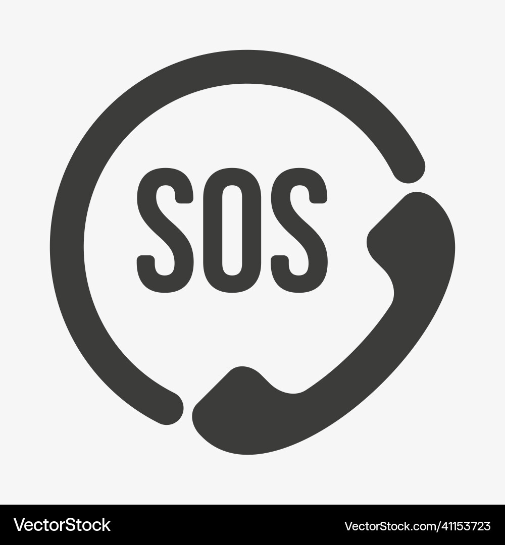 Sos icon circle symbol with telephone Royalty Free Vector