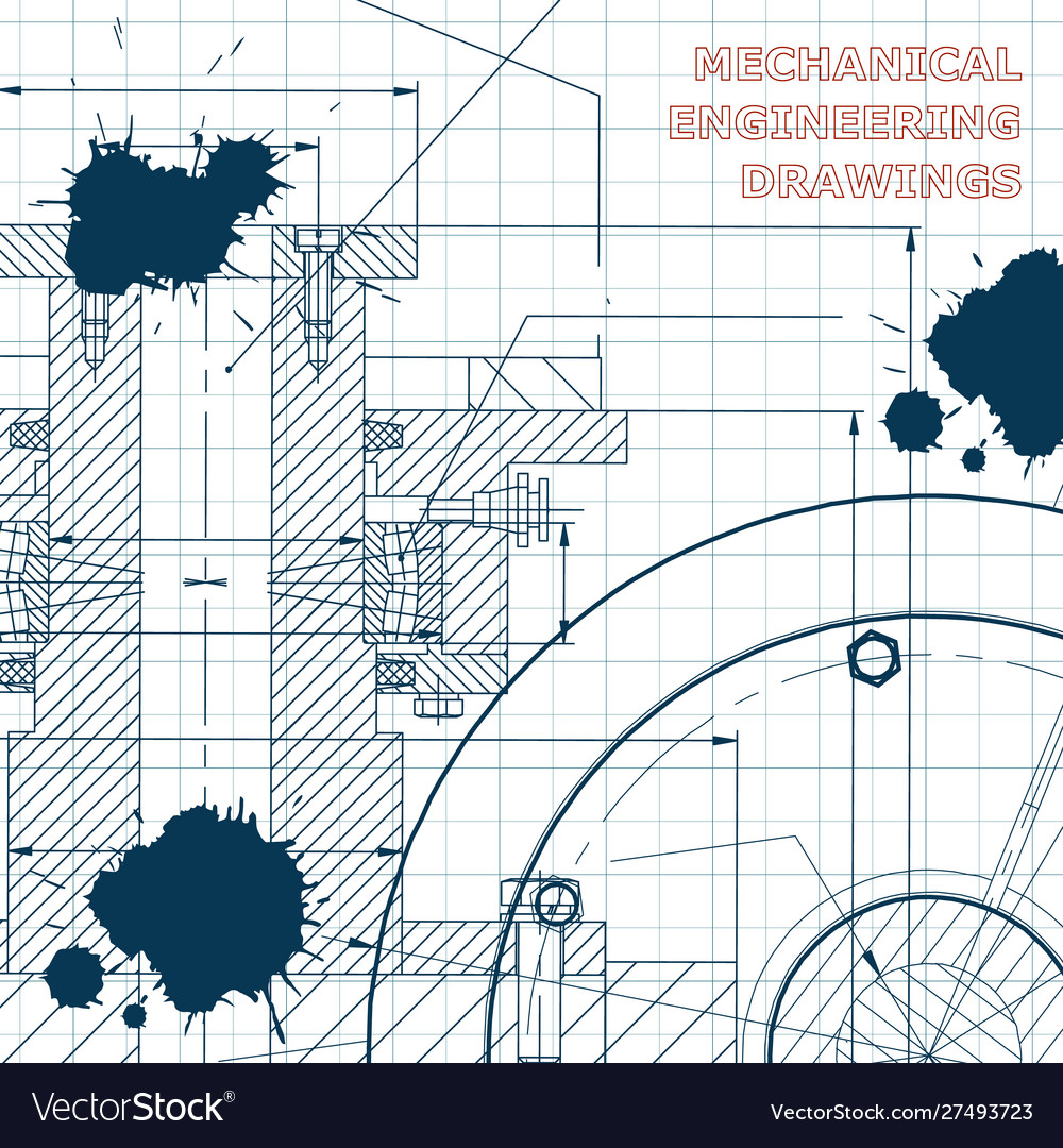 Technical draft ink blots Royalty Free Vector Image