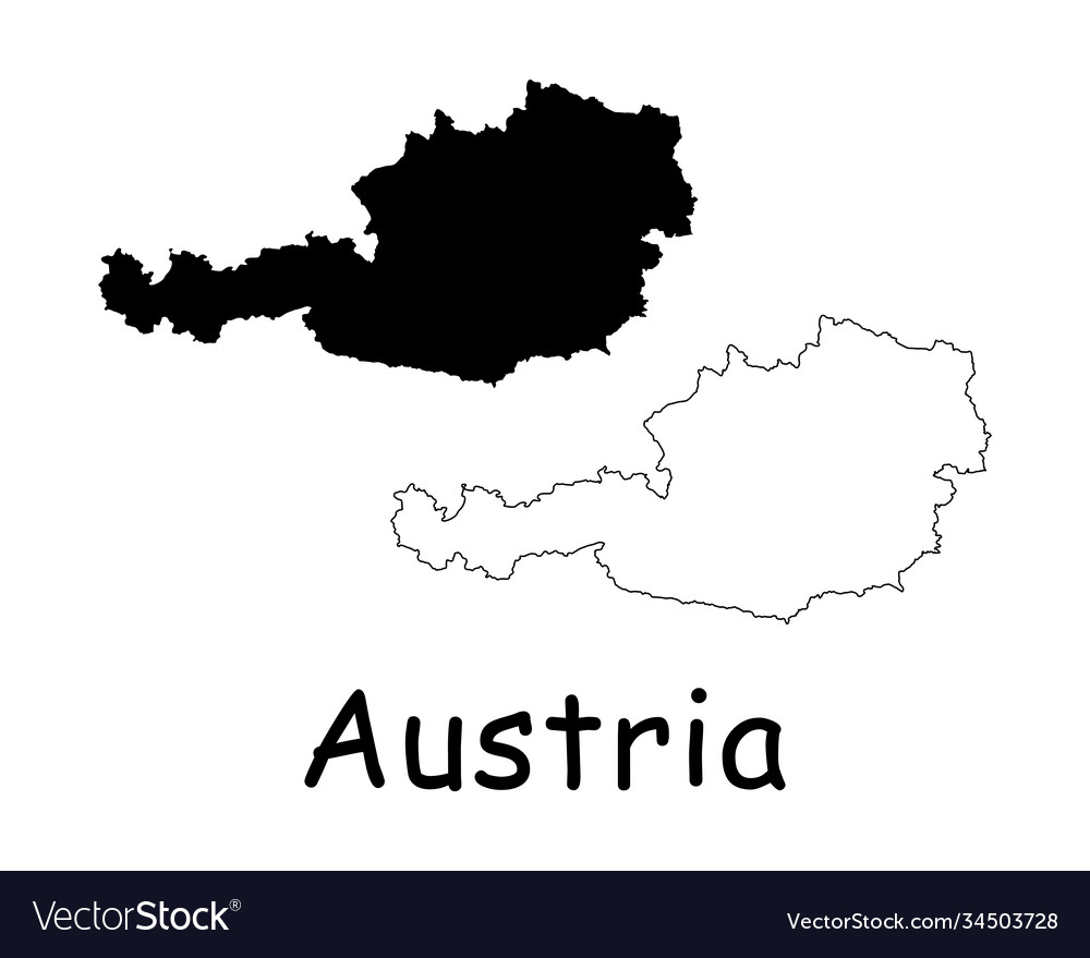 Austria map Royalty Free Vector Image - VectorStock
