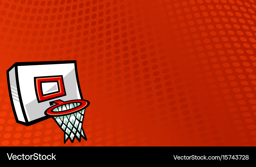 Cartoon basketball and net Royalty Free Vector Image