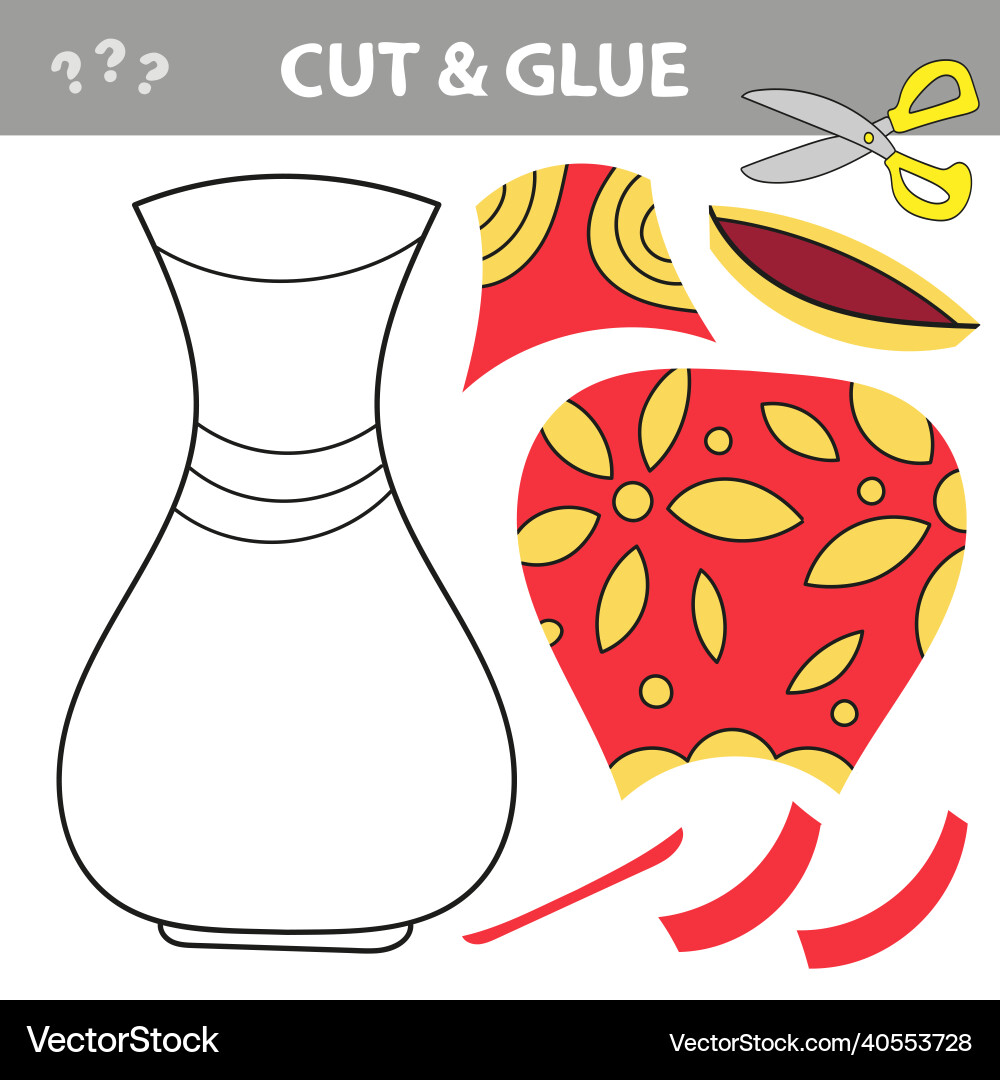 Cut and glue - simple game for kids kid Royalty Free Vector