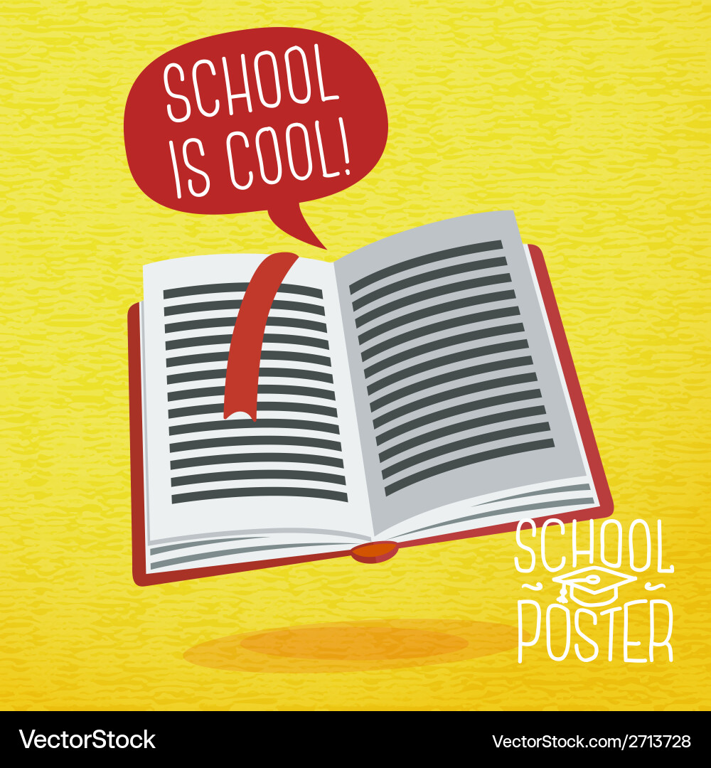 Cute school college university poster - study book