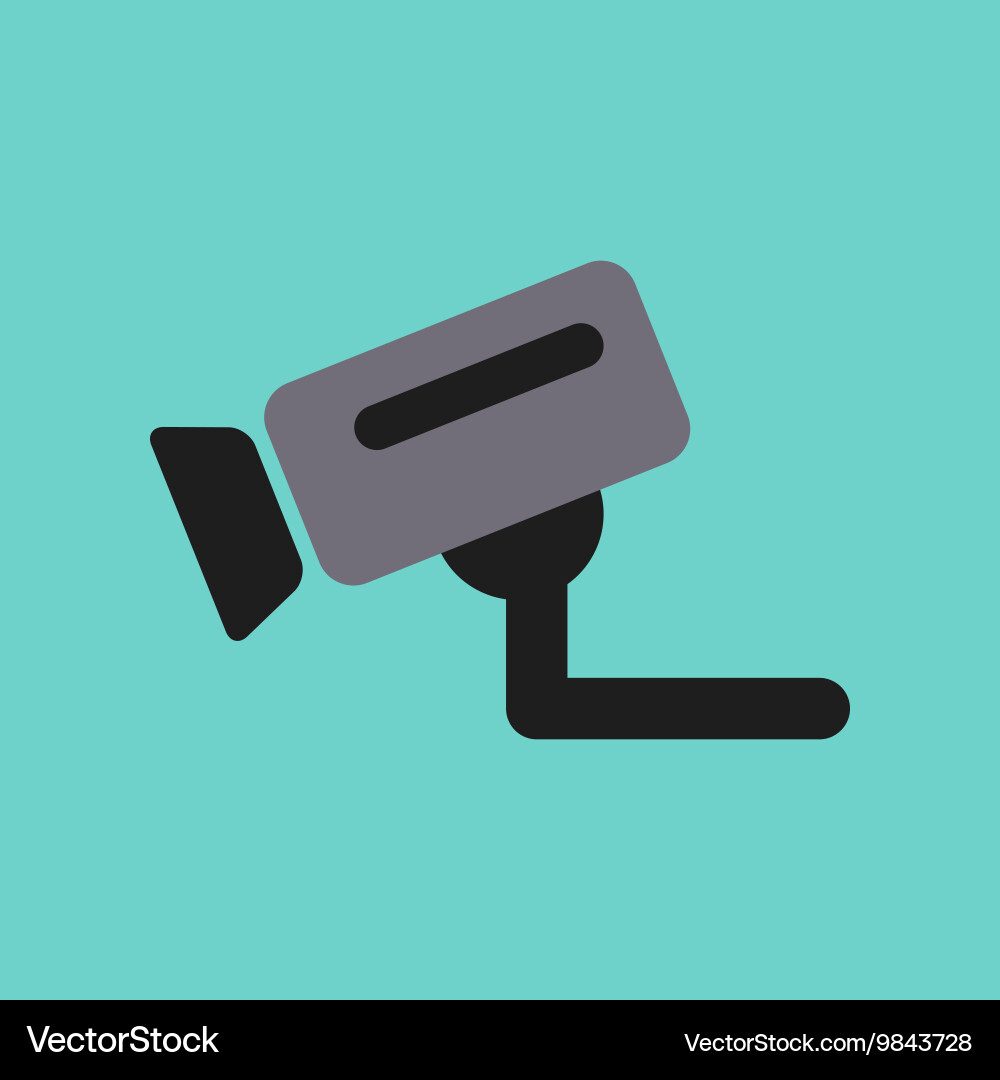 Flat icon on background security camera Royalty Free Vector