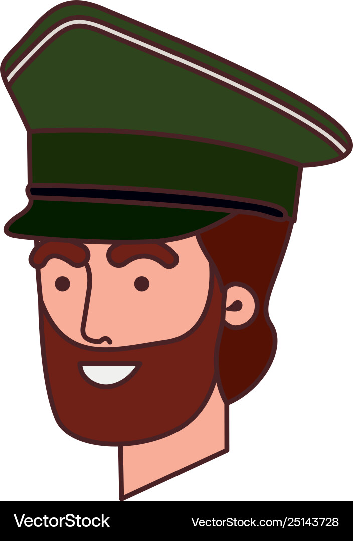 Head man soldier war avatar character Royalty Free Vector