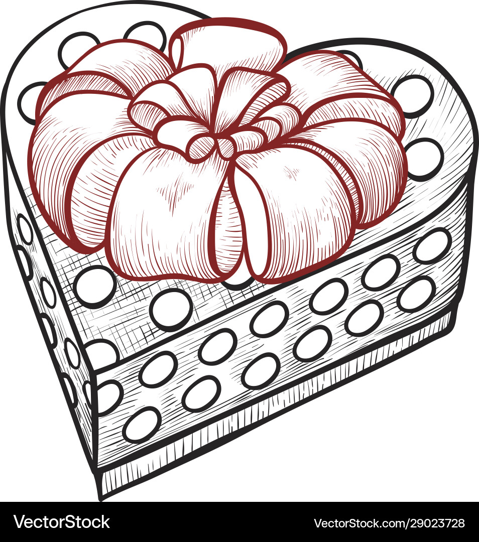 Heart shaped gift icon holiday romantic box Vector Image