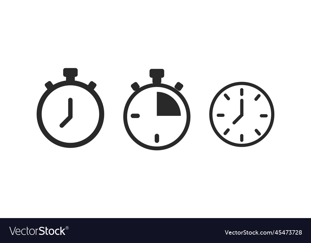 Isolated Time And Clock Line Icons Royalty Free Vector Image