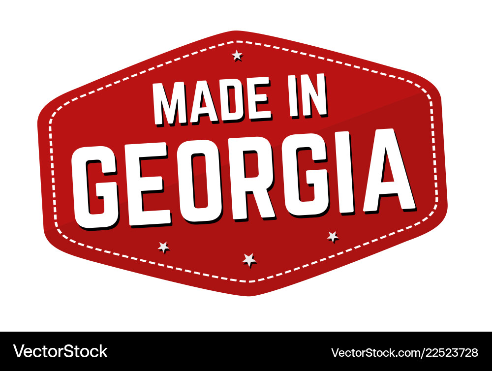 Made in georgia label or sticker Royalty Free Vector Image