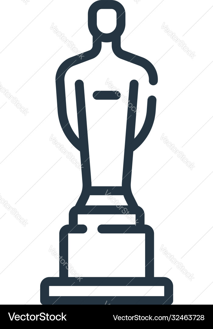 Oscar icon isolated on white background outline Vector Image