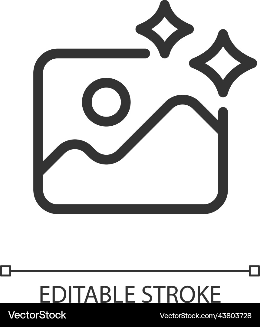 Photo editing pixel perfect linear ui icon Vector Image