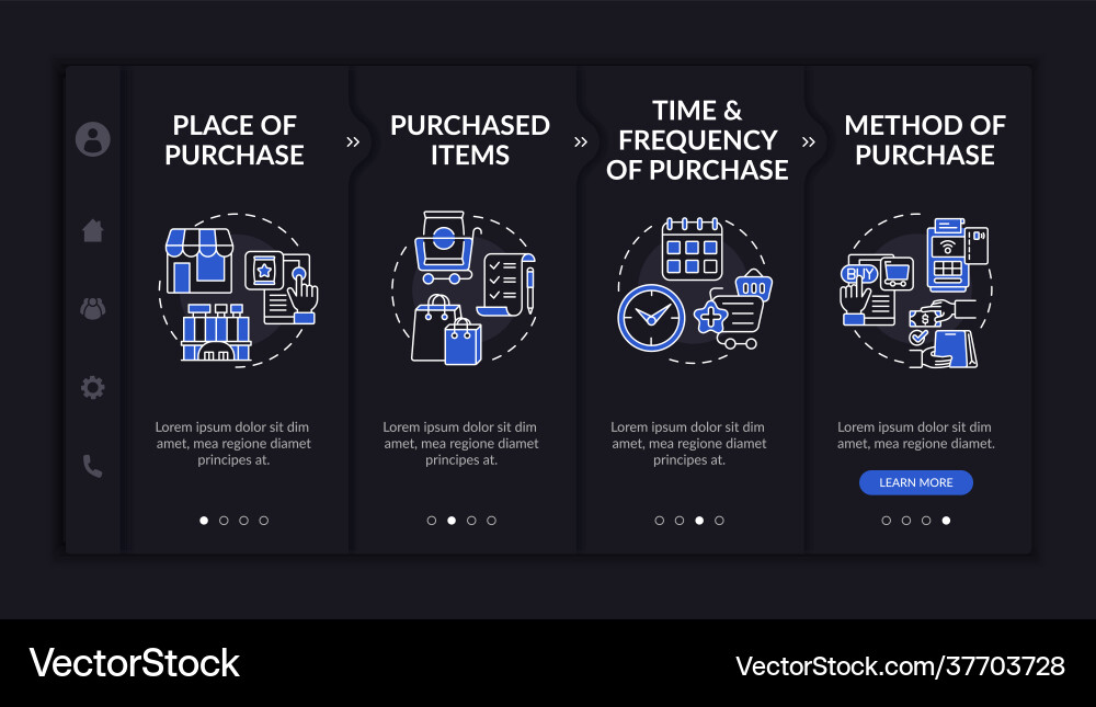 Purchaser Behavior Patterns Onboarding Template Vector Image