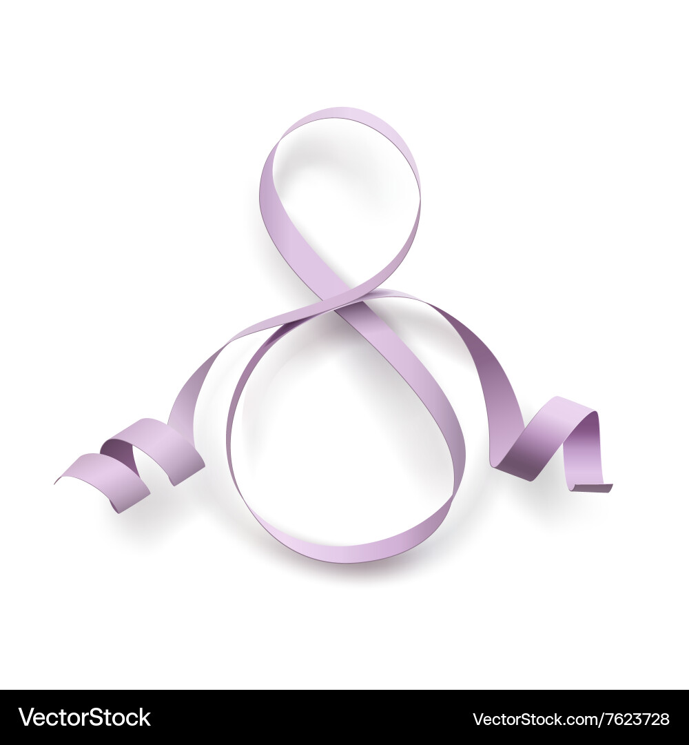 Purple ribbon in form number 8 Royalty Free Vector Image