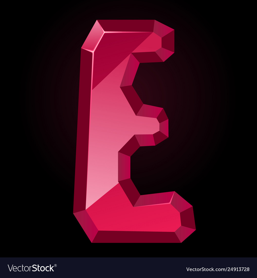 Ruby letter e Royalty Free Vector Image - VectorStock