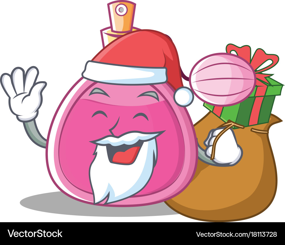 Santa perfume bottle character cartoon Royalty Free Vector