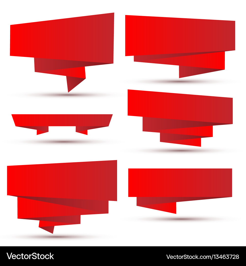 Set of bright red ribbons Royalty Free Vector Image
