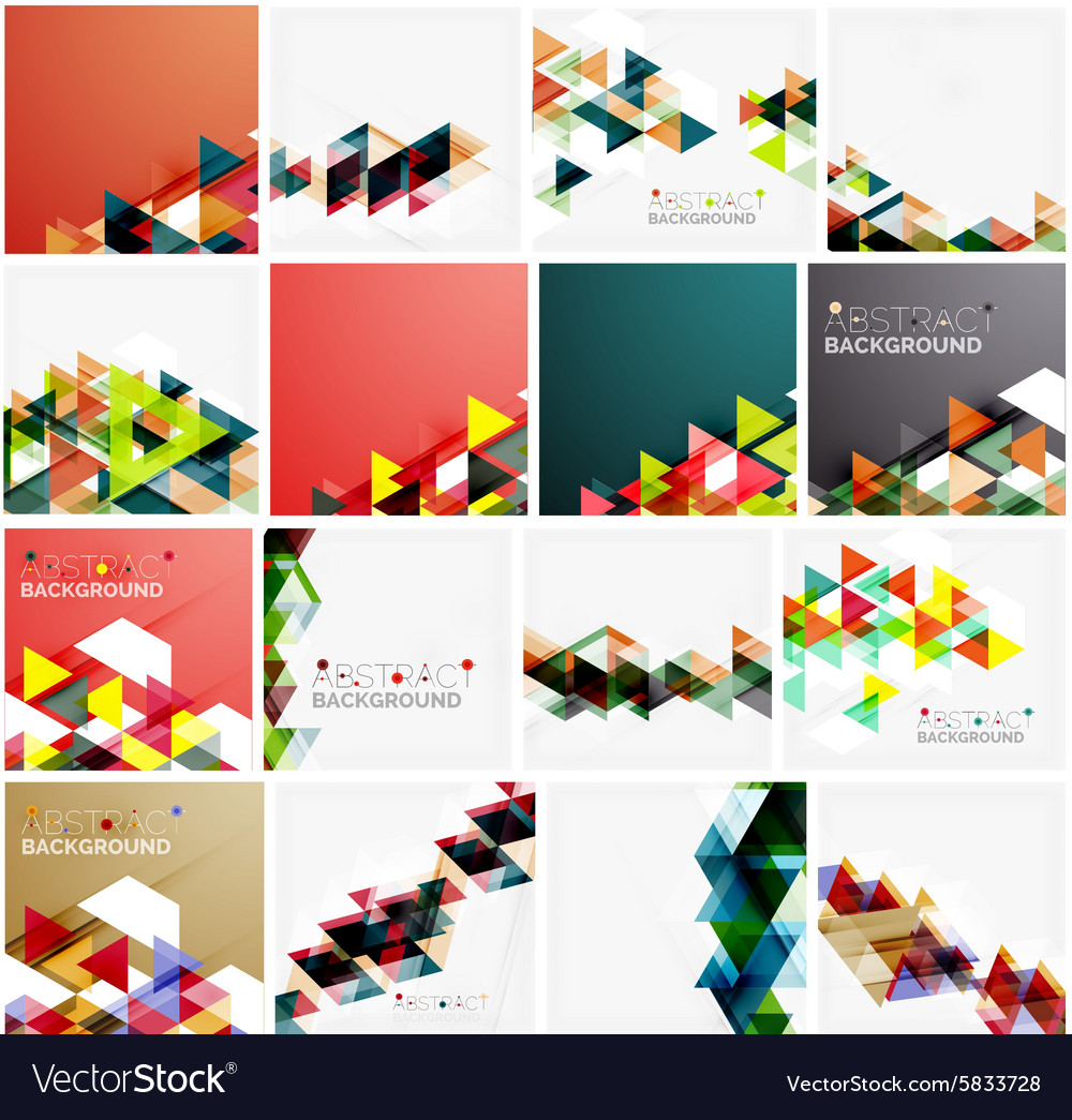 Set of triangle geometric abstract backgrounds Vector Image