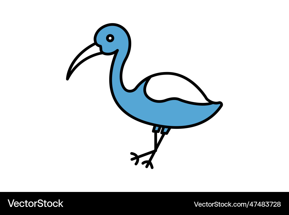 Stork bird icon two tone icon style design simple Vector Image