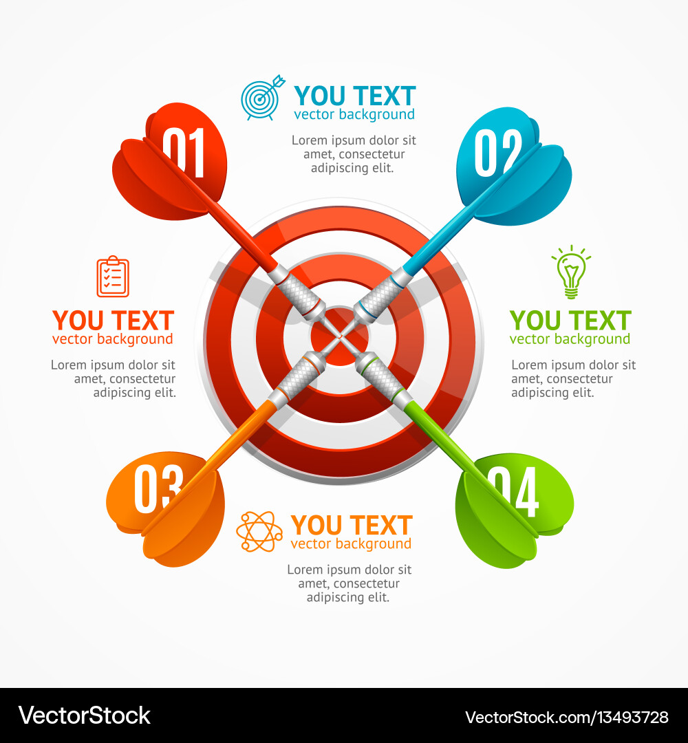 Target with arrow menu infographic option banner Vector Image