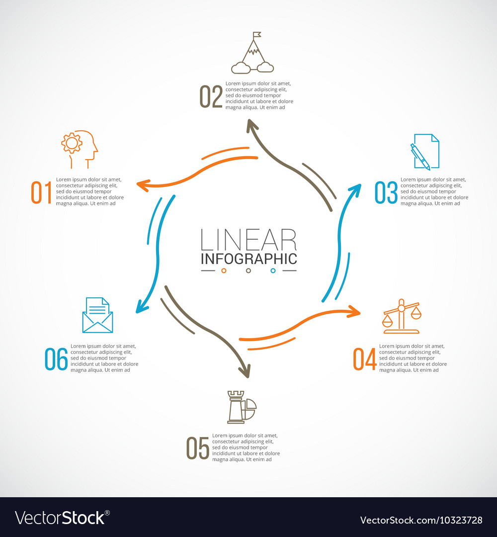 Thin line flat element for infographic Royalty Free Vector