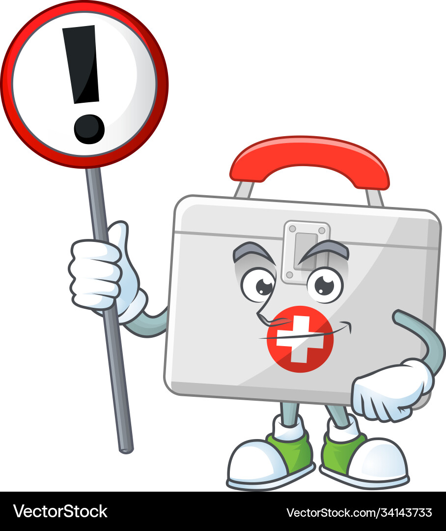 A picture first aid kit cartoon character Vector Image