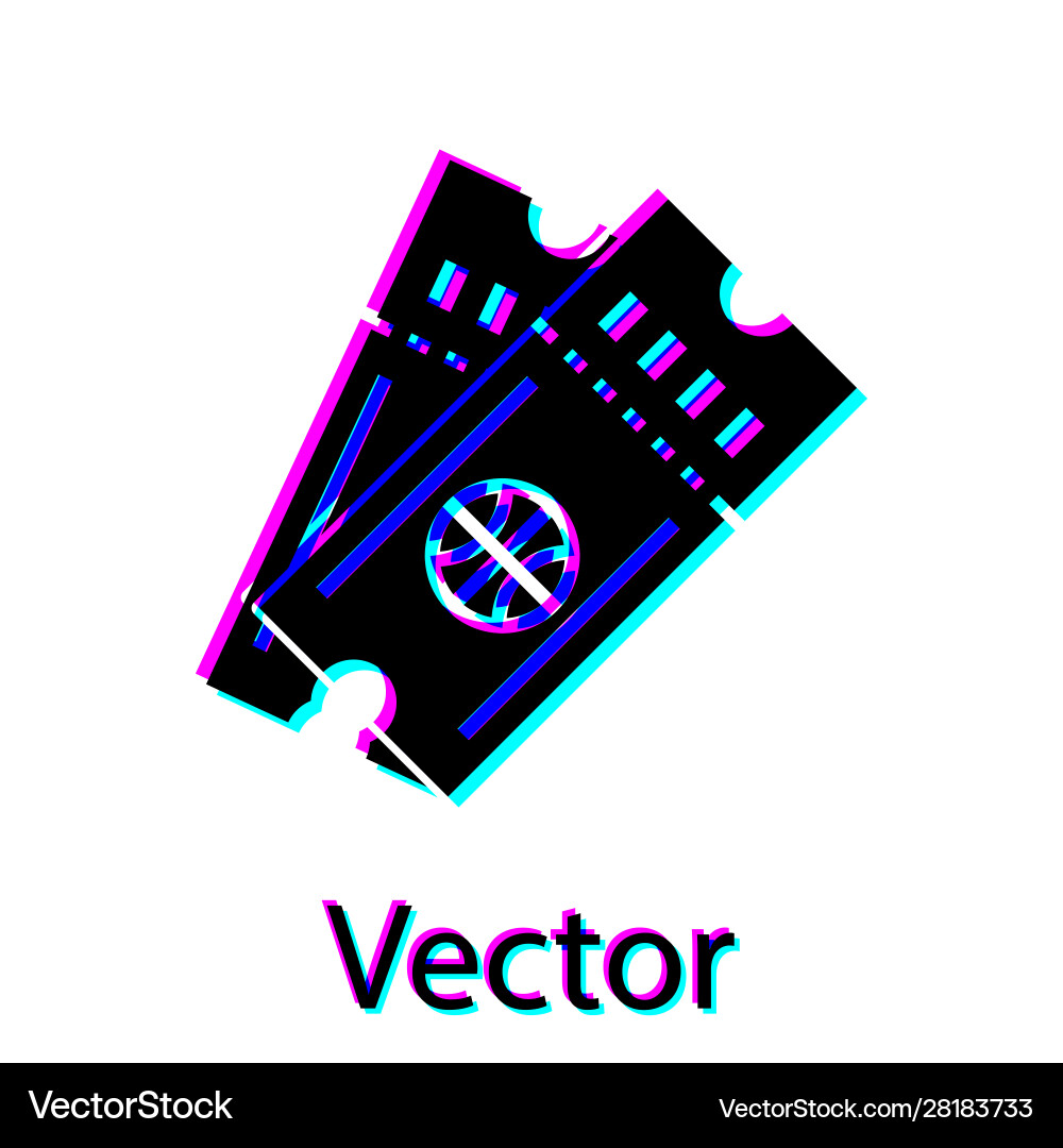 Black basketball game ticket icon isolated Vector Image