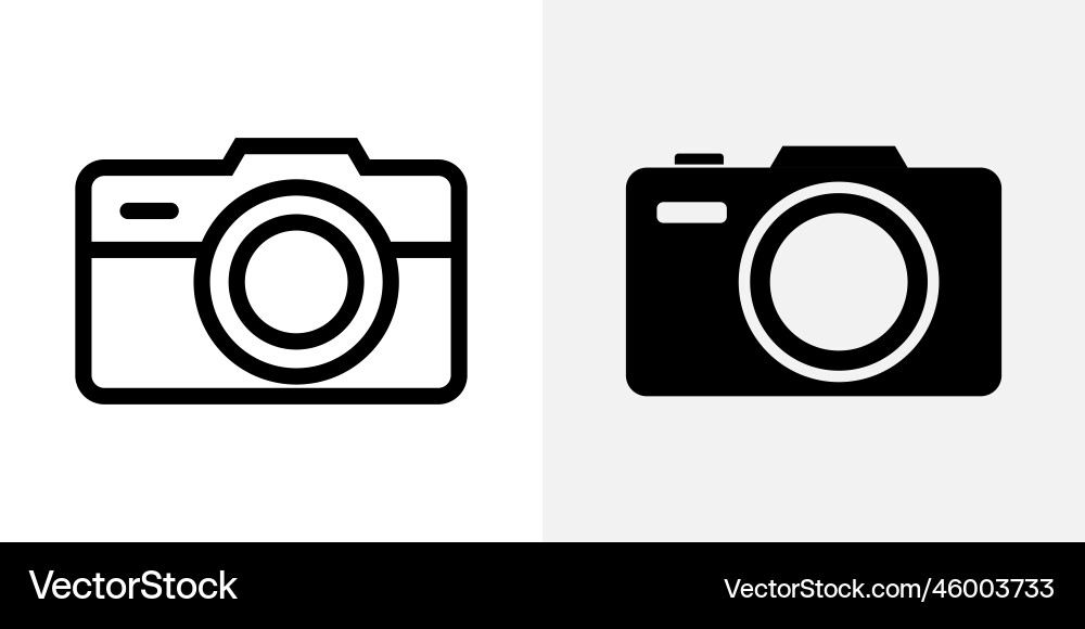 Camera line icon stroke photo outline logo Vector Image