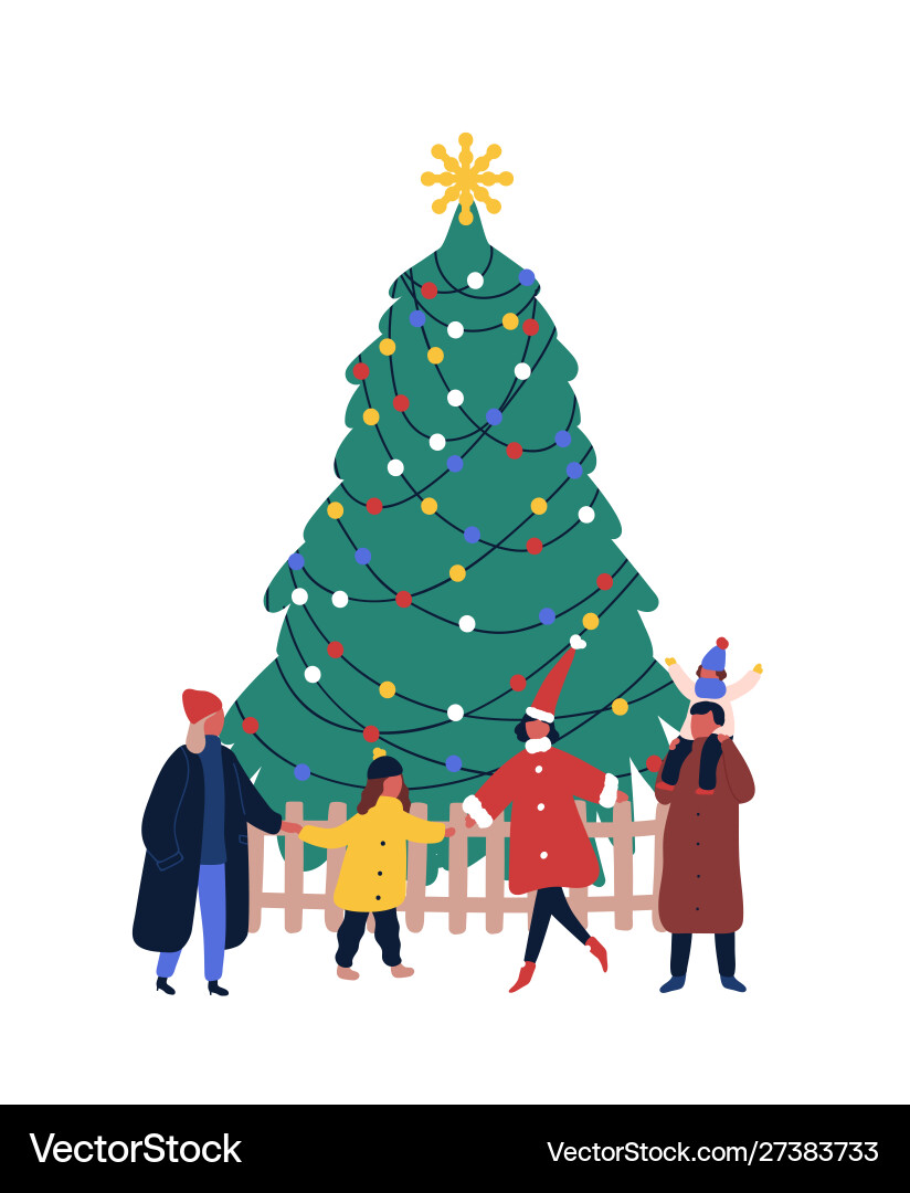 Christmas holiday outdoor celebration flat Vector Image