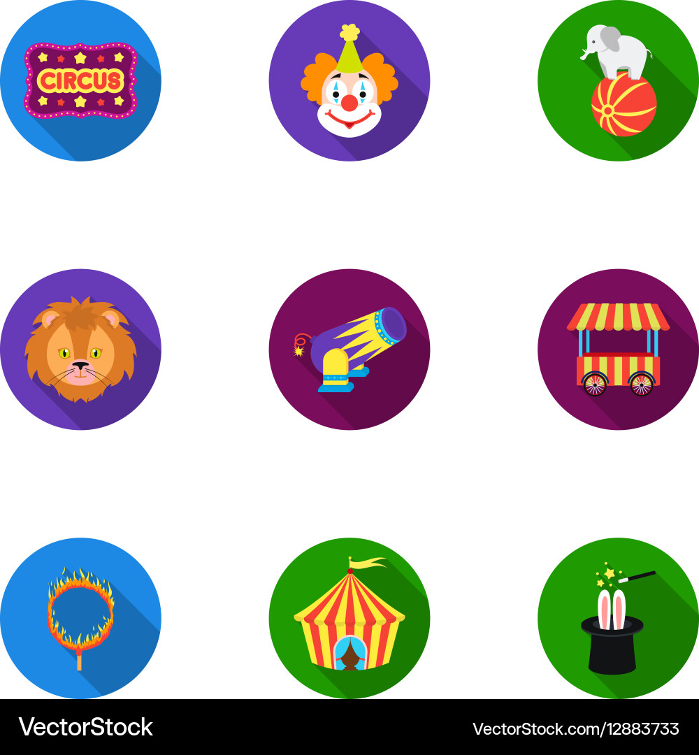 Circus set icons in flat style big collection Vector Image