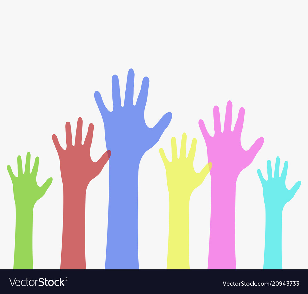 Colored hands Royalty Free Vector Image - VectorStock