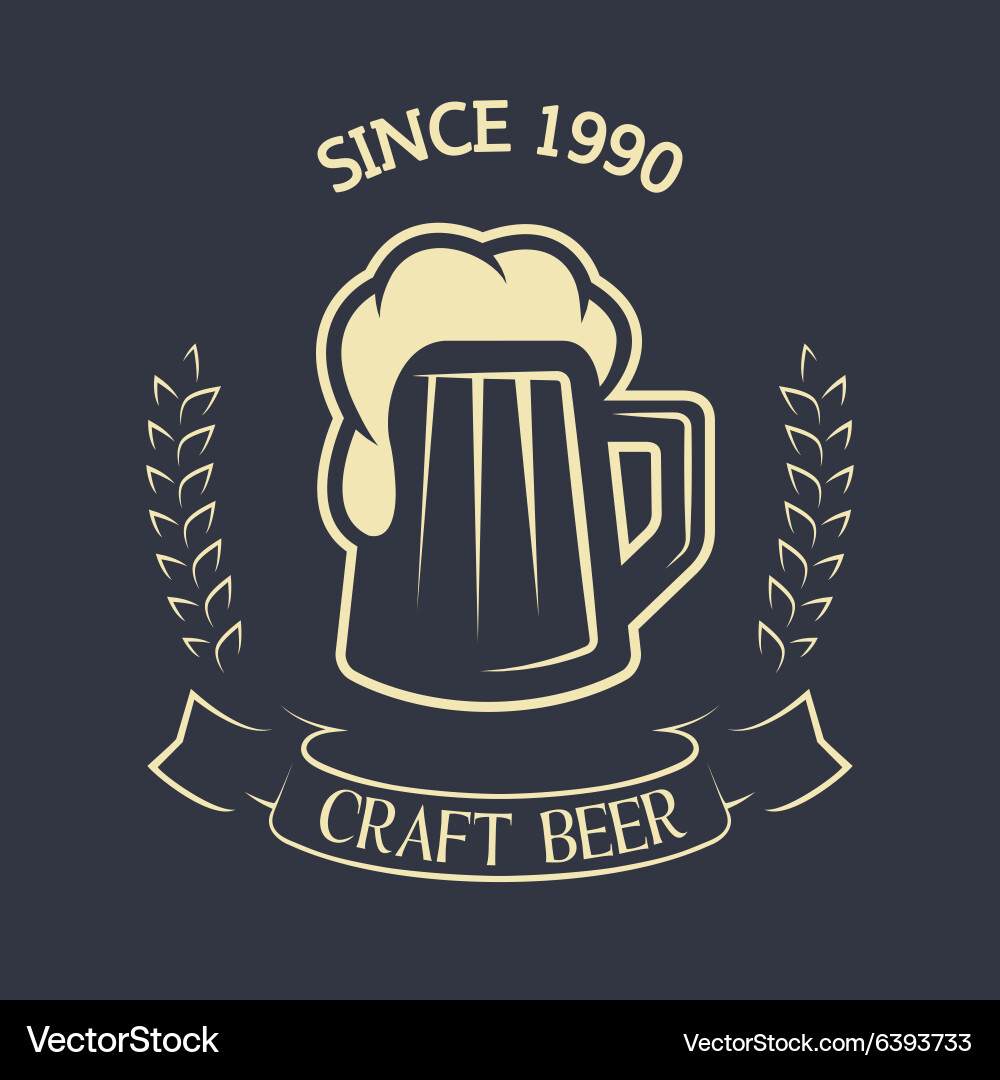 Craft brewing emblem vintage style Royalty Free Vector Image