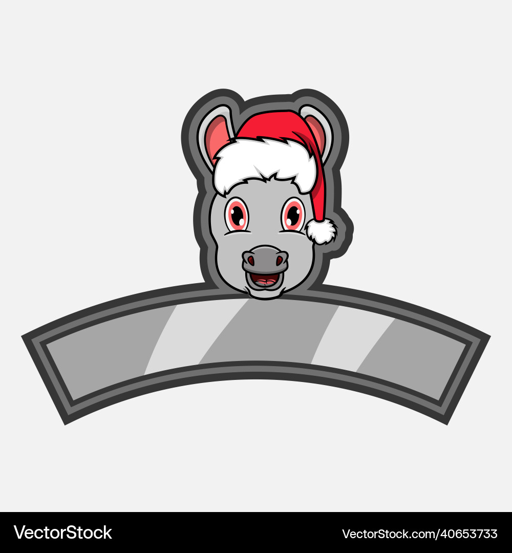 Donkey head character logo icon watermark badge Vector Image