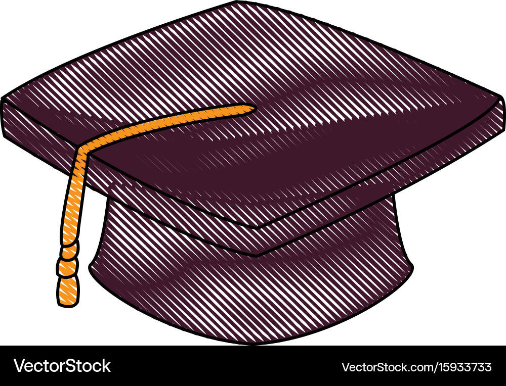 Graduation cap accessory education success symbol Vector Image