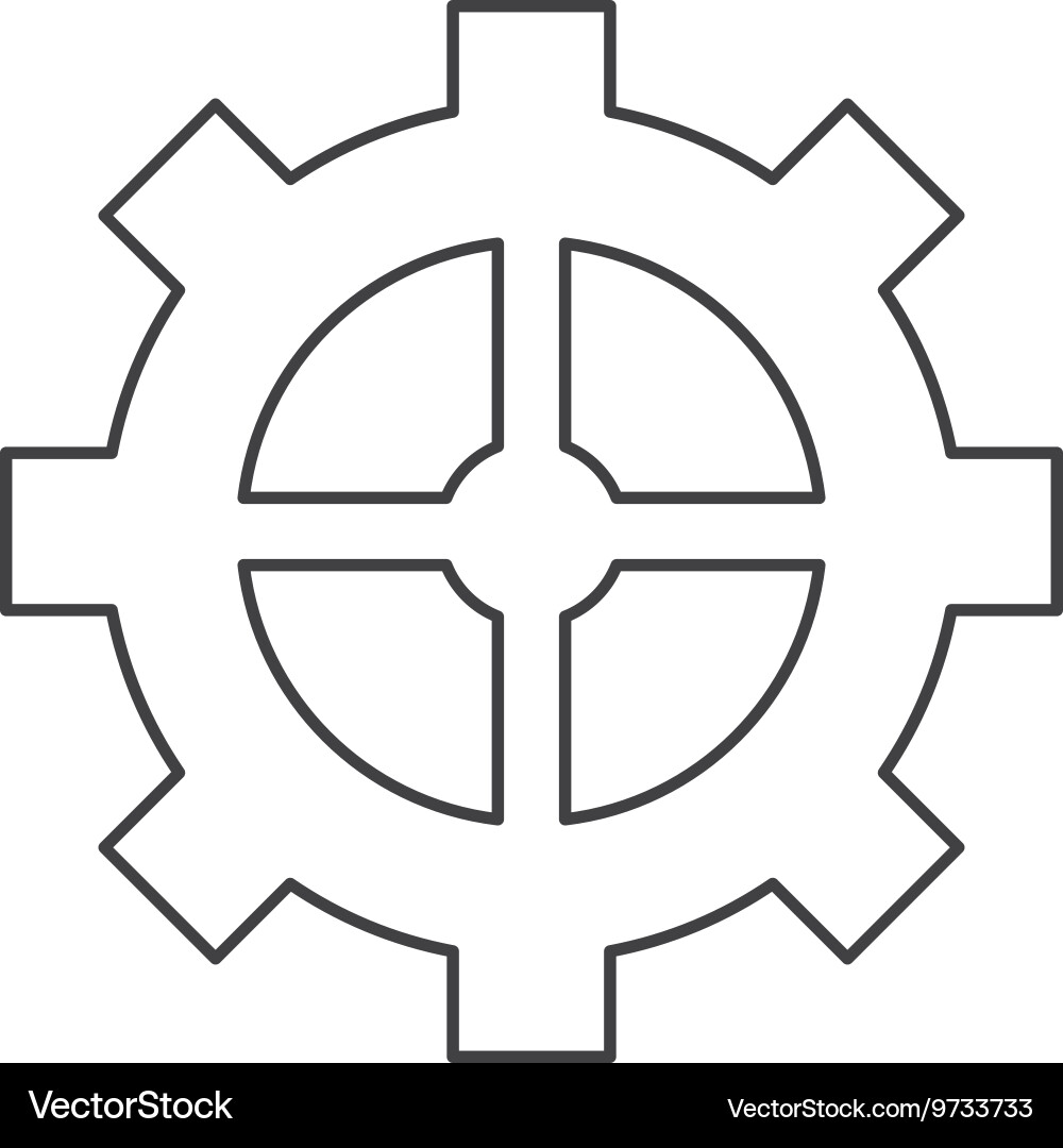 Industrial wheel cog gear symbol Royalty Free Vector Image