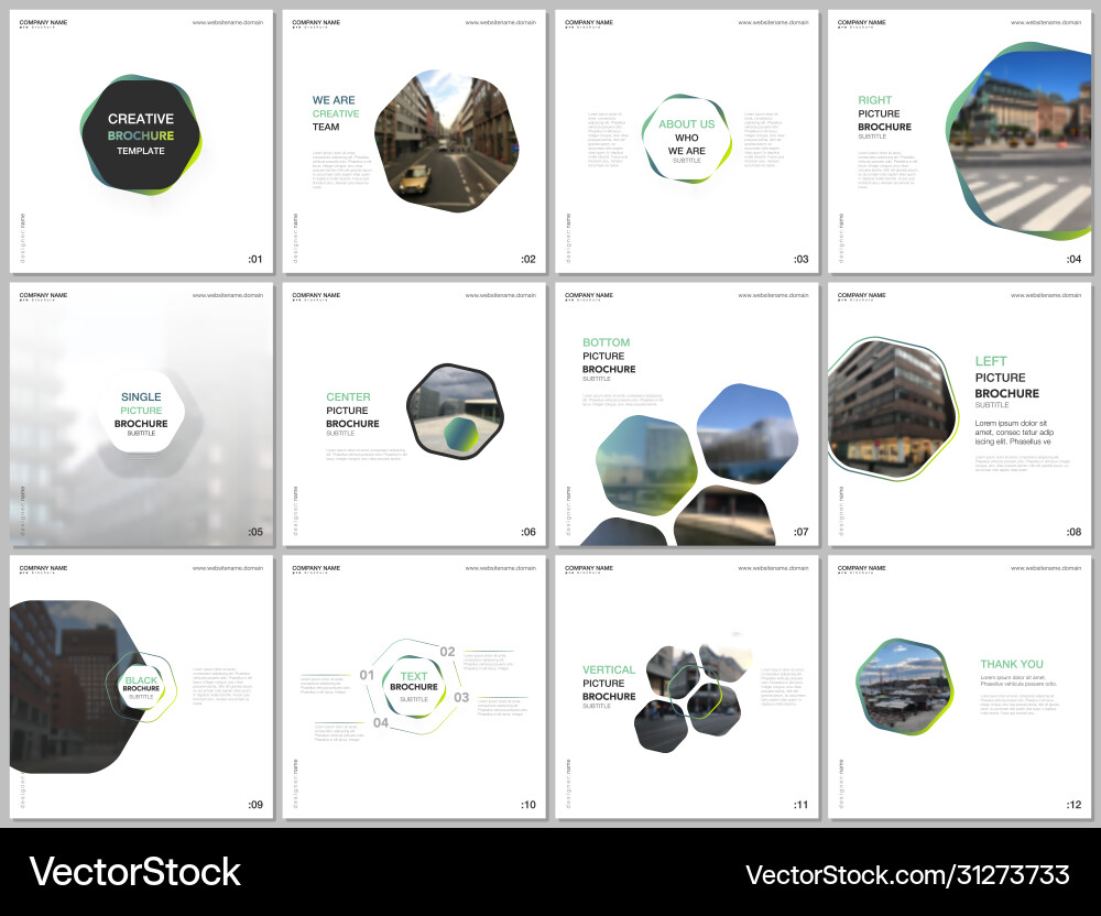 Minimal brochure templates with green color Vector Image
