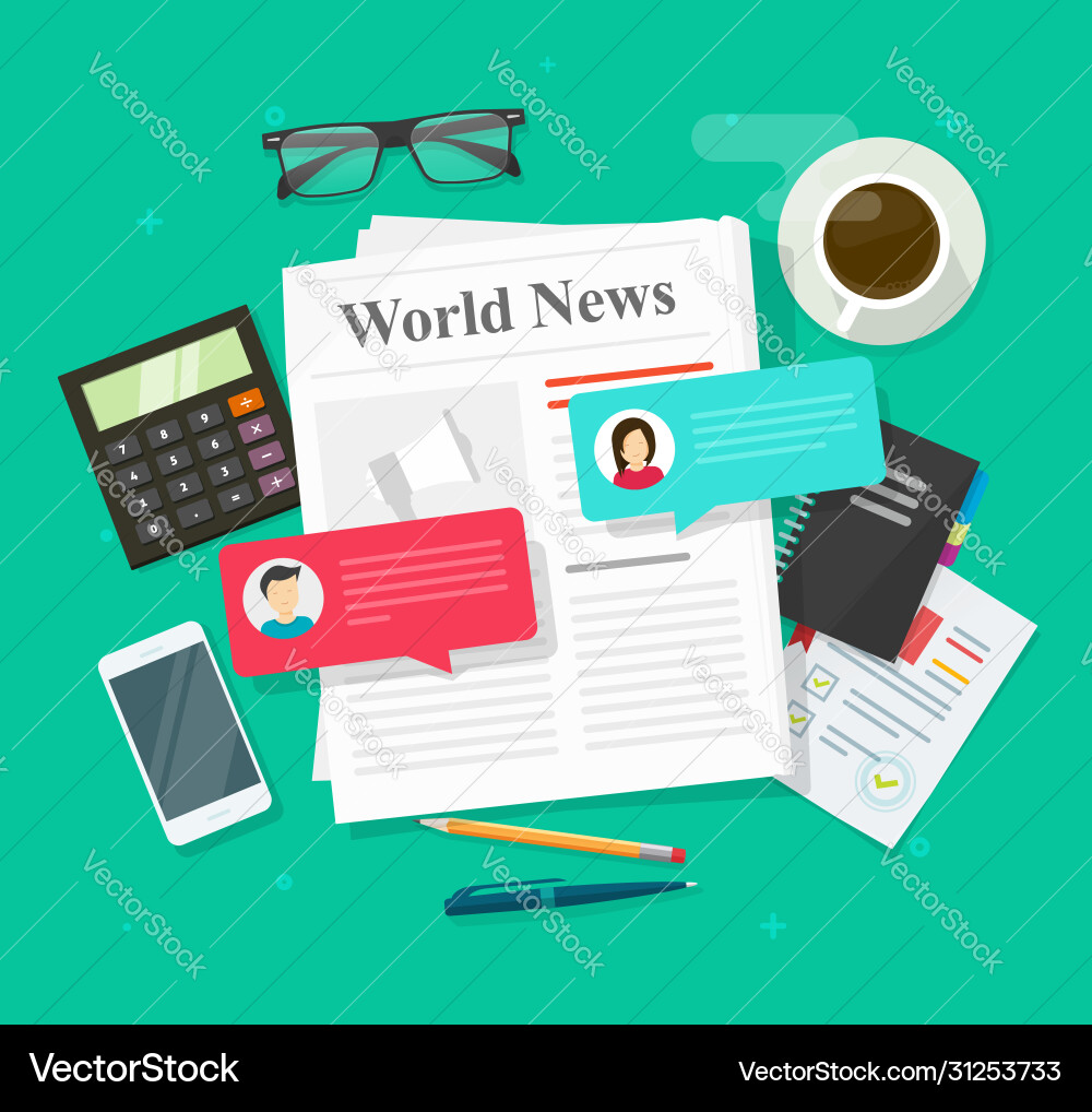 News discussion speech bubbles chat messages Vector Image