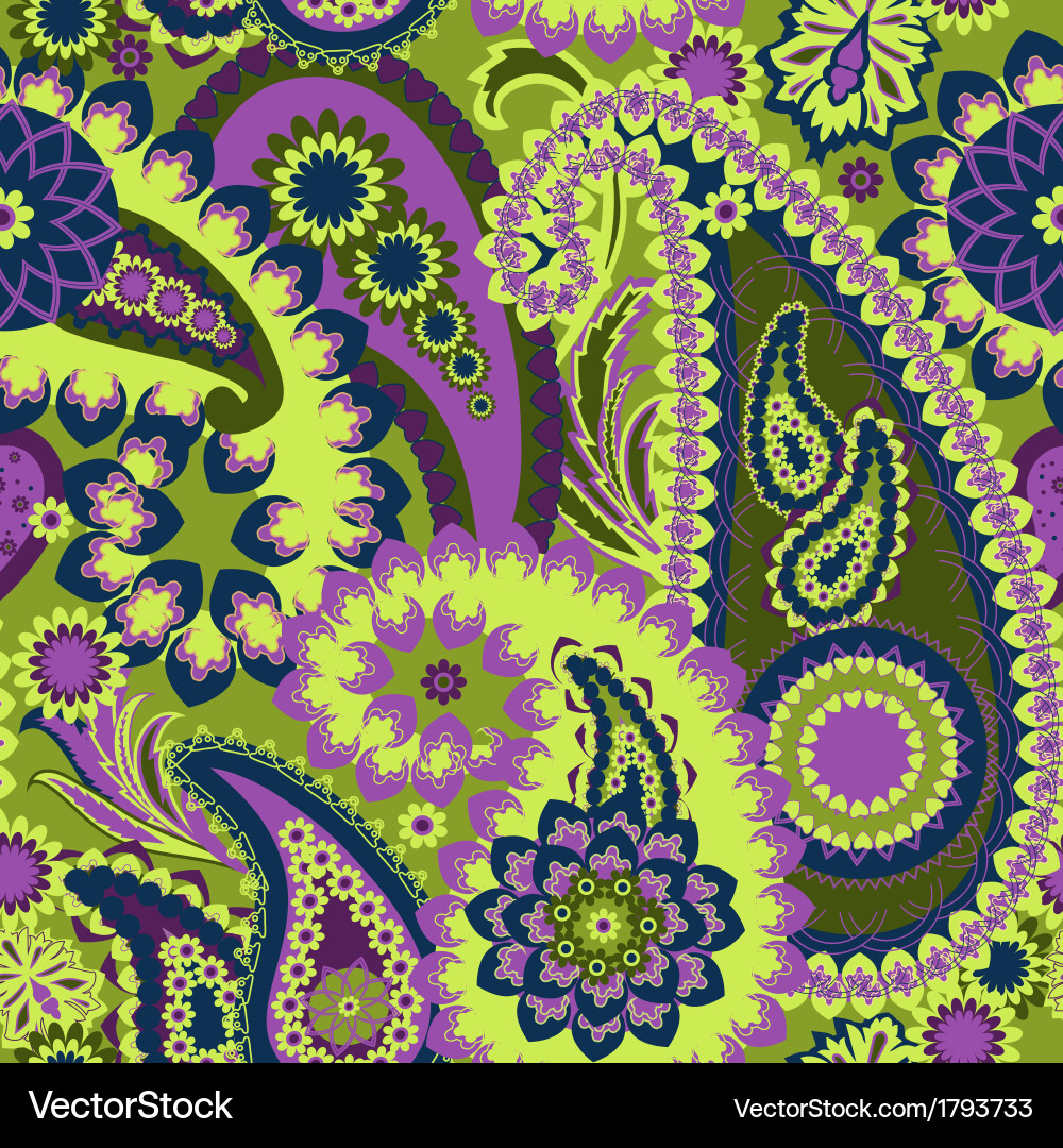 Paisley colorful background Royalty Free Vector Image