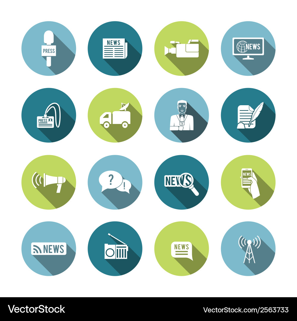 Set of journalism icons Royalty Free Vector Image