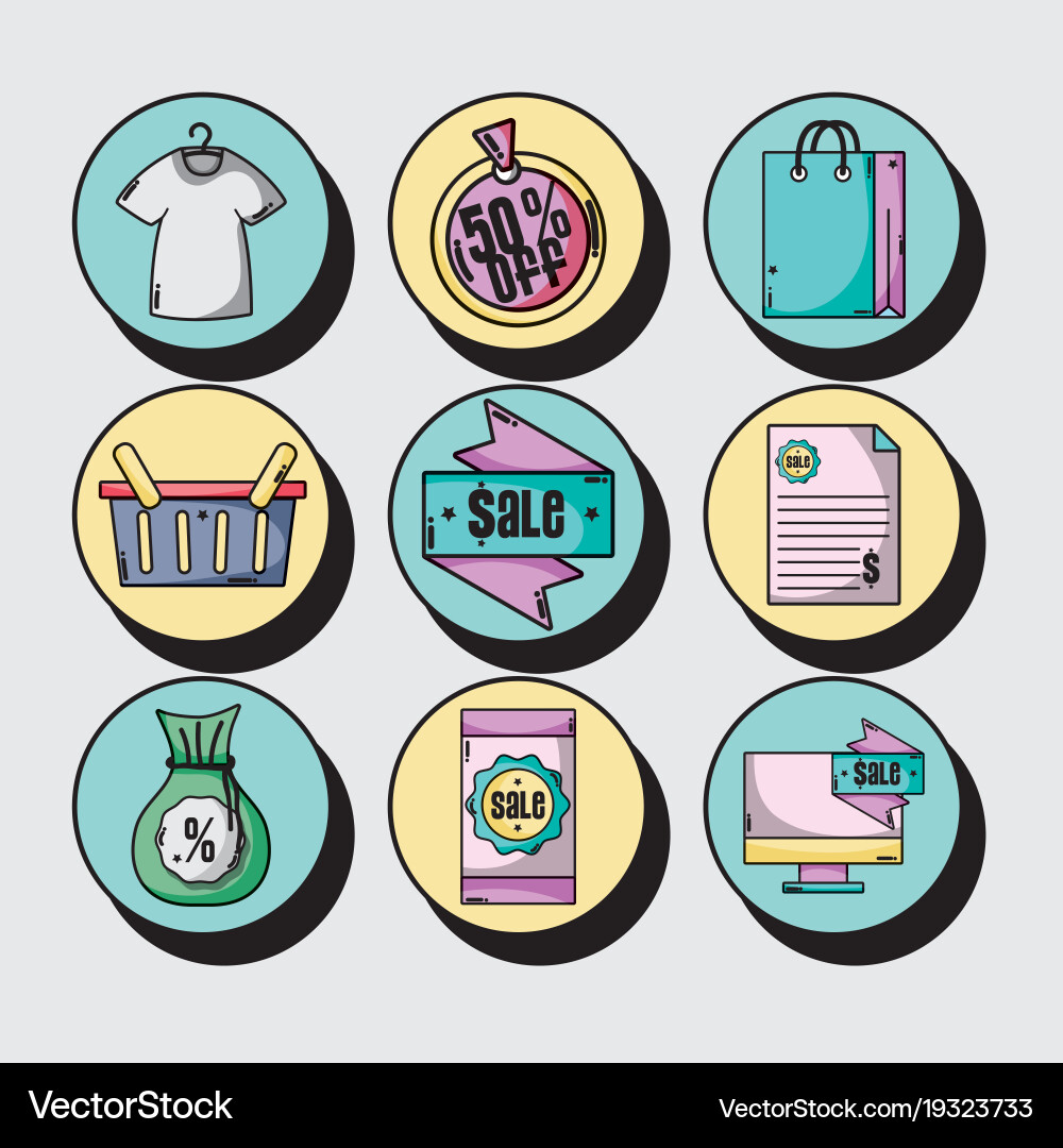 Set sale special offer price Royalty Free Vector Image