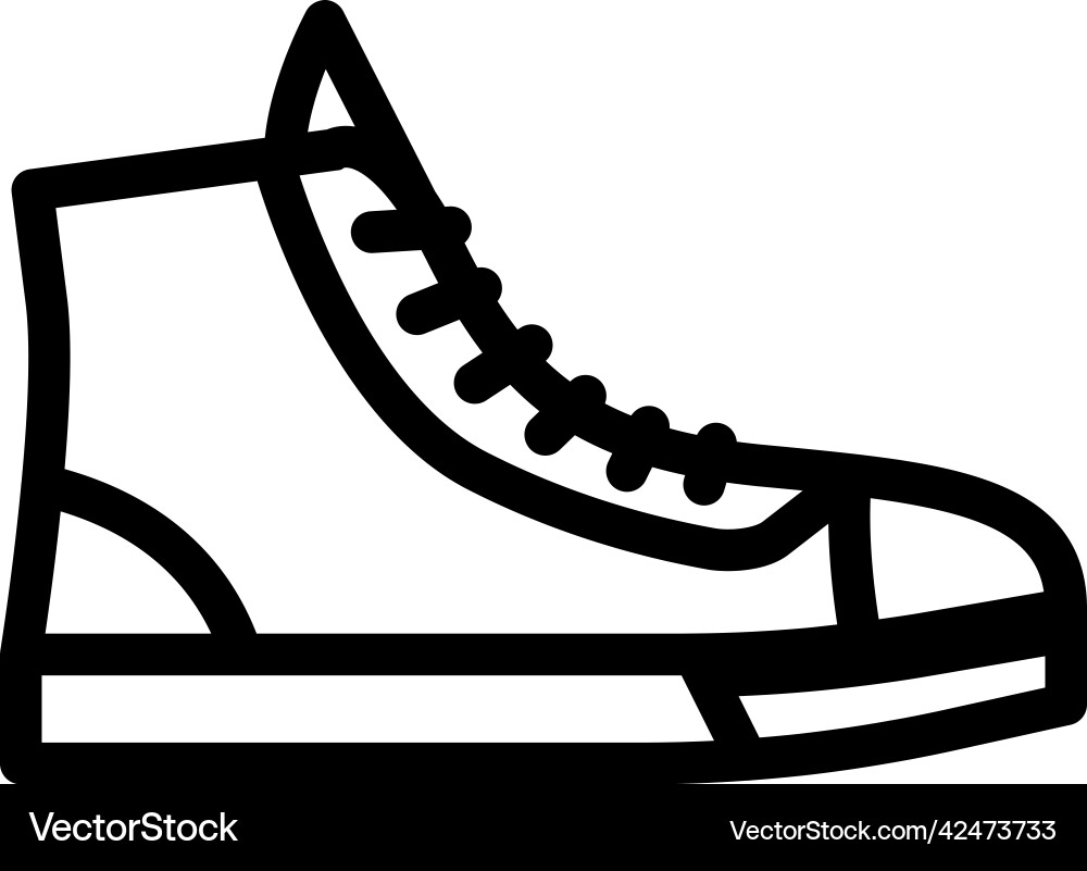 Sneakers footwear line icon Royalty Free Vector Image
