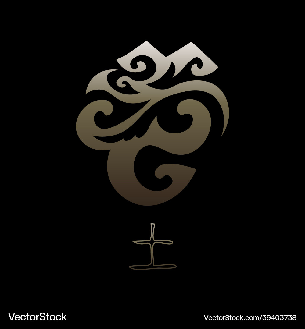 Abstract of element earth and hieroglyph Vector Image