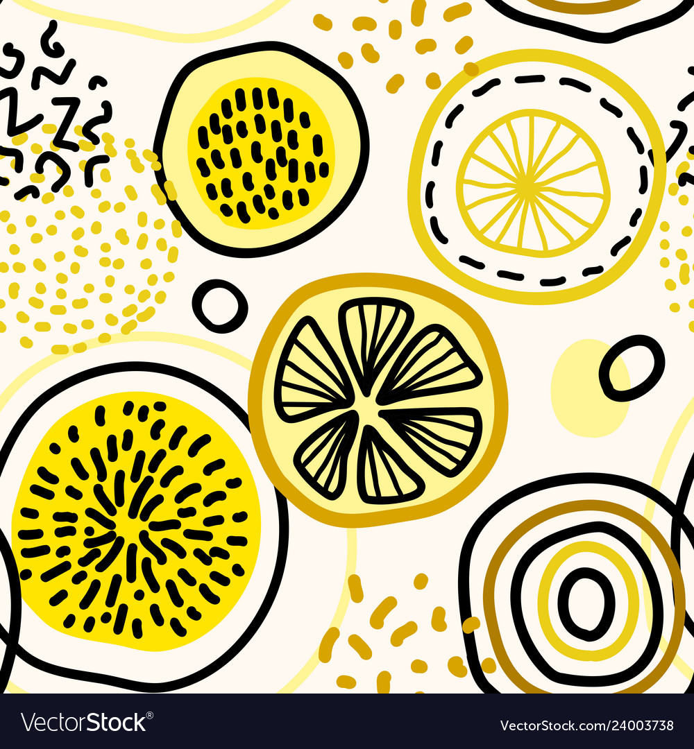 Abstract seamless pattern with lemons Royalty Free Vector