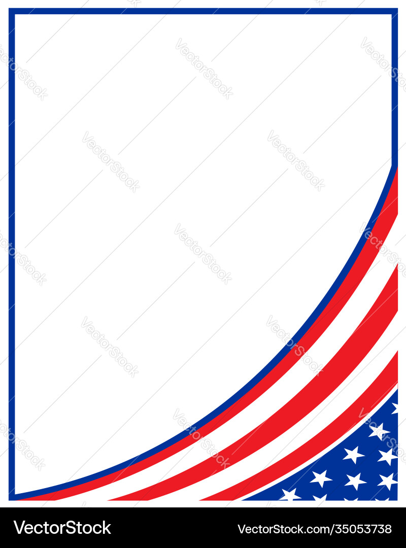 American abstract flag corner banner border Vector Image
