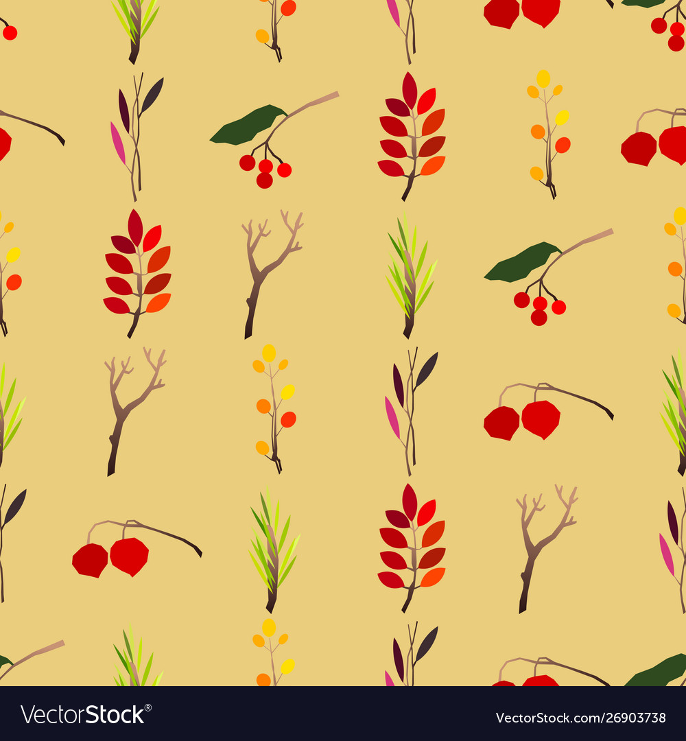 Autumn seamless pattern with berries Royalty Free Vector